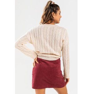 Francesca's Collections | Skirts | Nwt Francescas Maroon Button Front ...